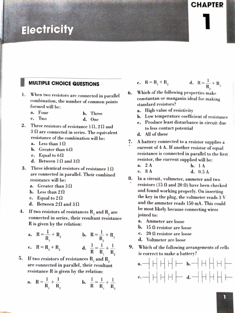 Electricity Revision Sheet | PDF | Electrical Resistance And Conductance | Resistor