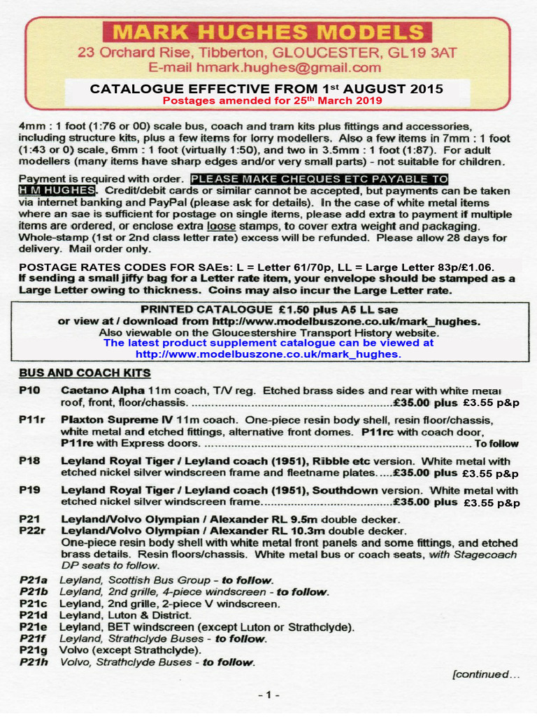 Mark Hughes Catalogue Aug 15 Postage Rev 29-03-19 | PDF