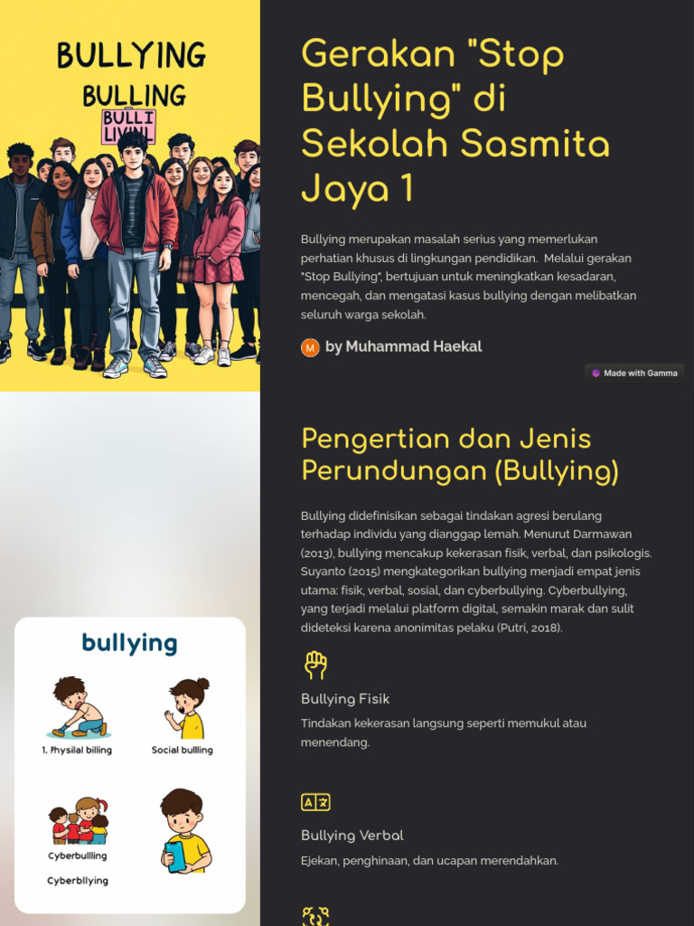 Gerakan Stop Bullying Di Sekolah Sasmita Jaya 1 | PDF