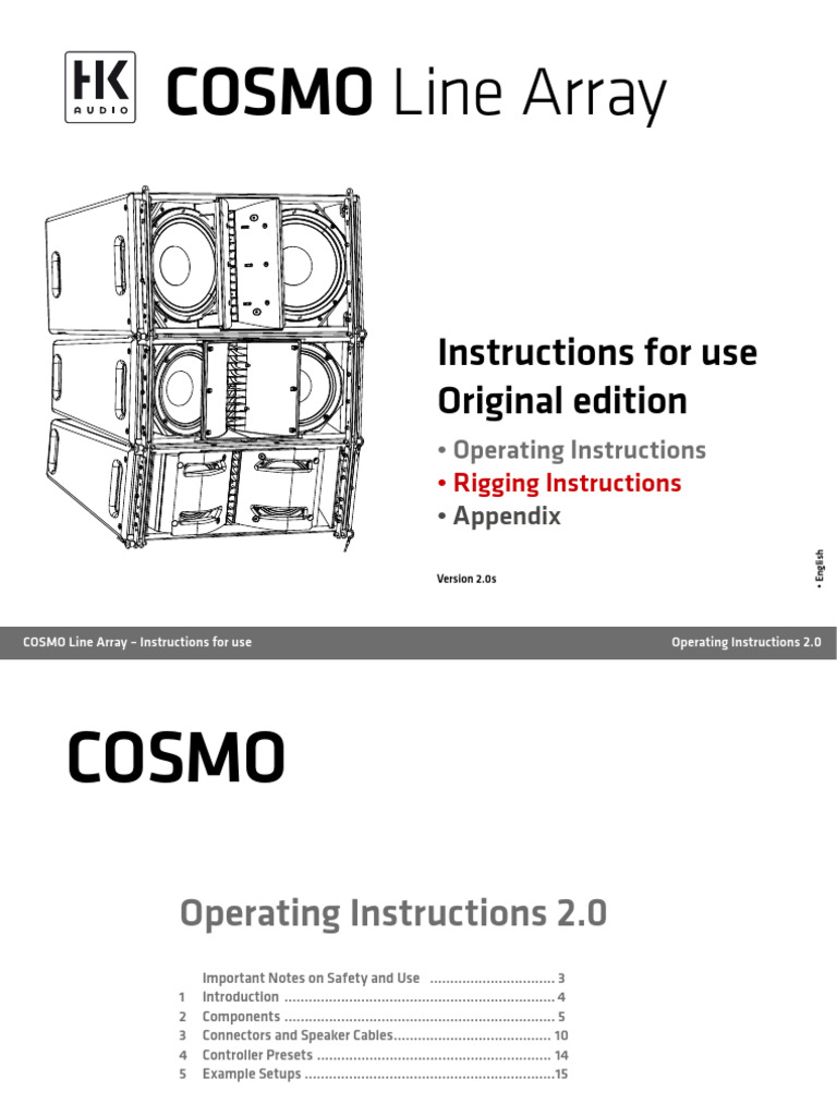 HK Audio COSMO Manual v2 0 En | PDF | Loudspeaker | Electronics