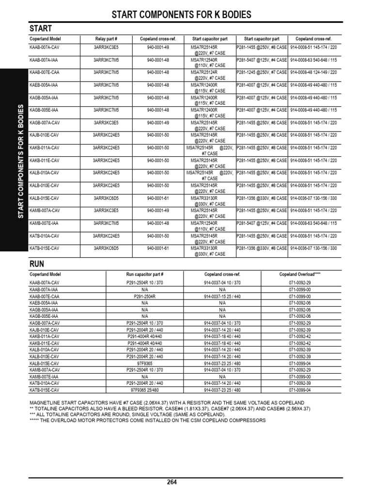Copeland Parts for K Body Components | PDF | Electrical Circuits ...