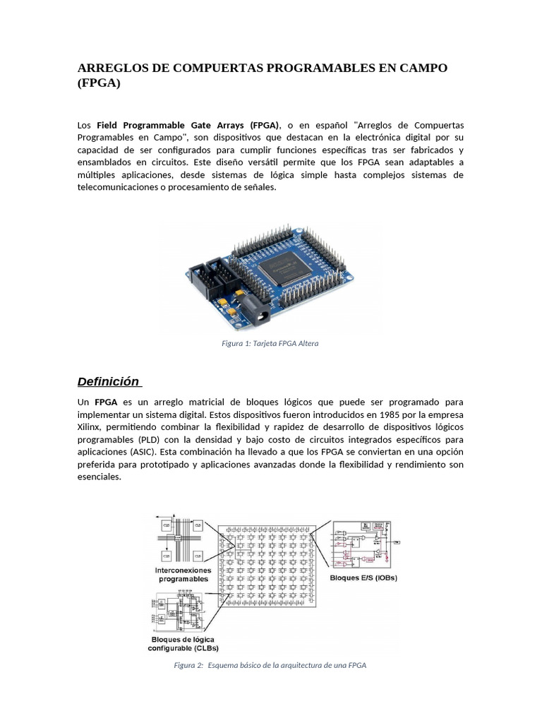 Funcionamiento y usos de los FPGA | PDF | Arreglos de compuertas ...