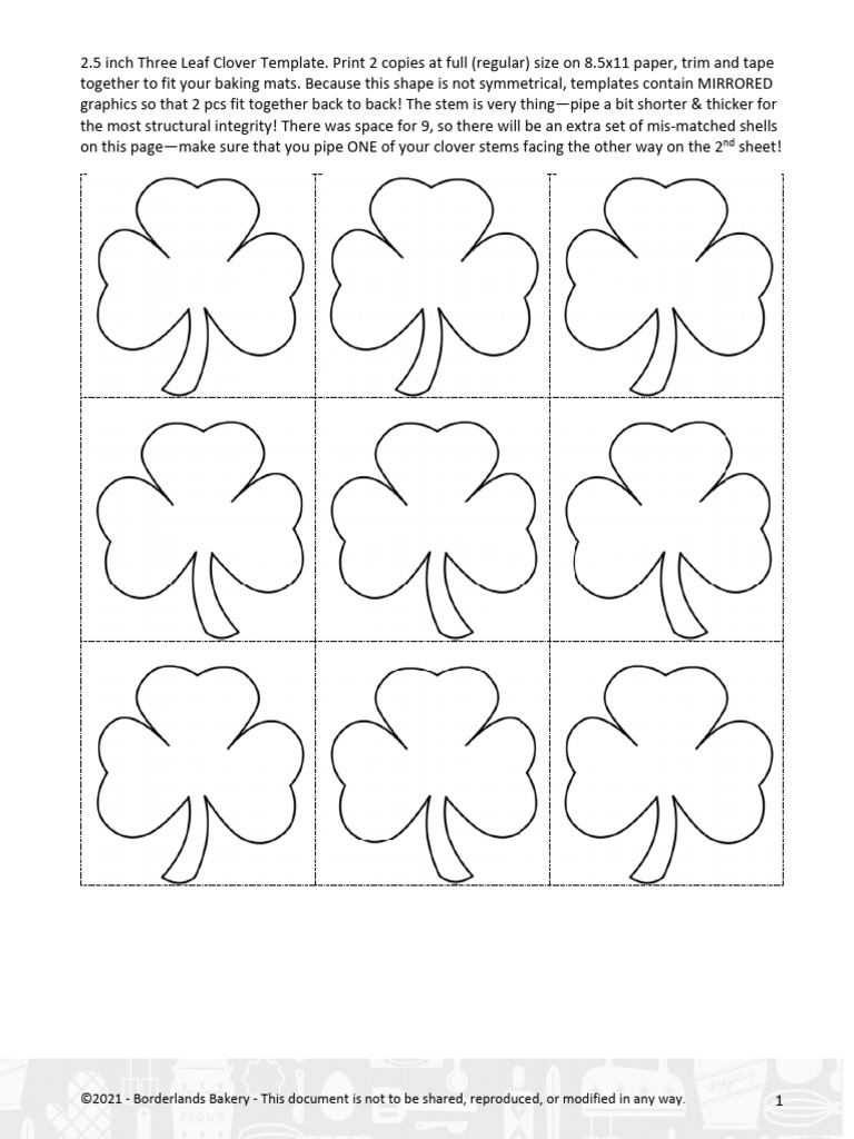 Three Leaf Clover Baking Template | PDF