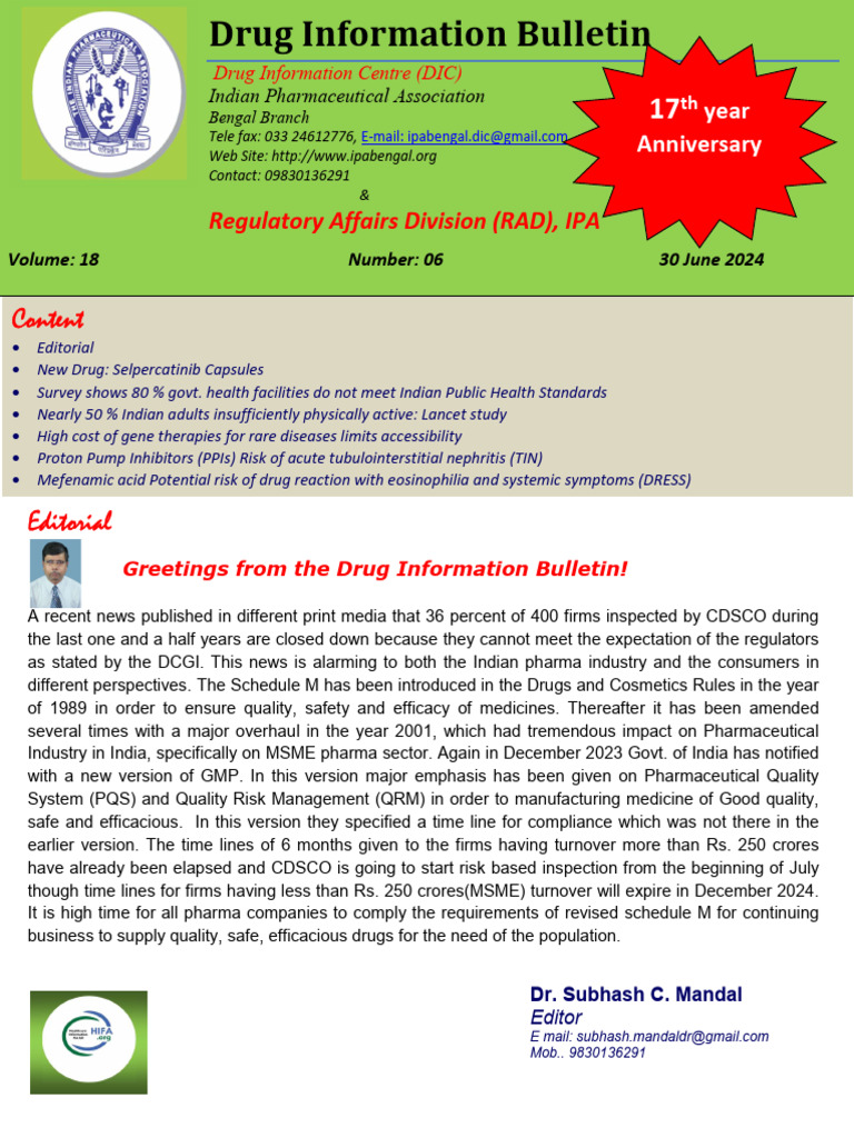 Drug Information Bulletin - June 2024 | PDF | Drugs | Medicine