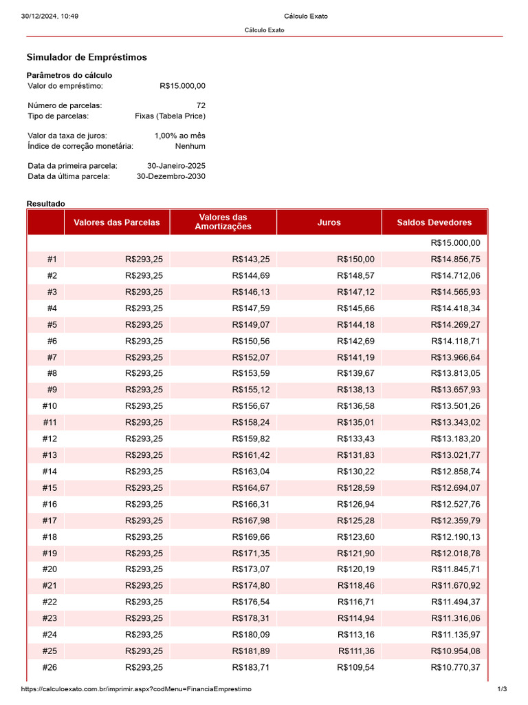 Cálculo Exato | PDF