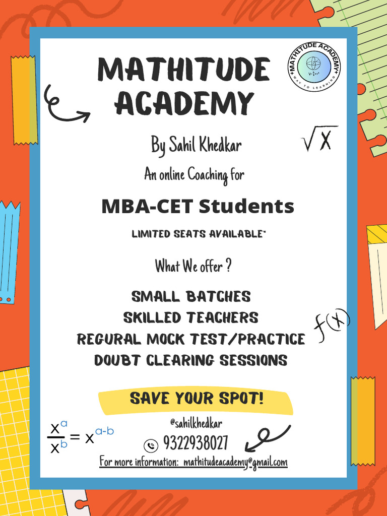 Mathitude Academy: MBA-CET Prep Classes | PDF
