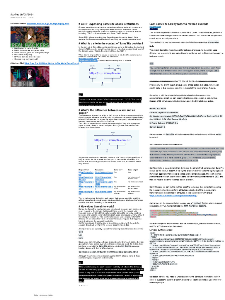 studies 19-08-24 | PDF | Http Cookie | Web Development