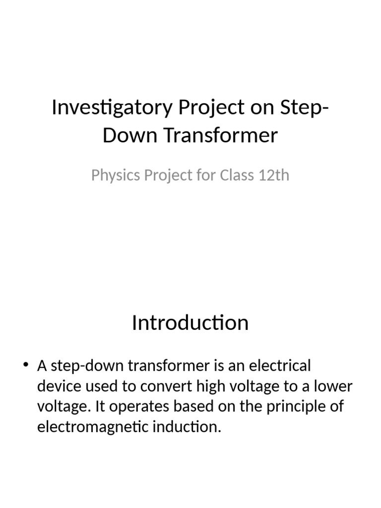 Step Down Transformer Project | PDF