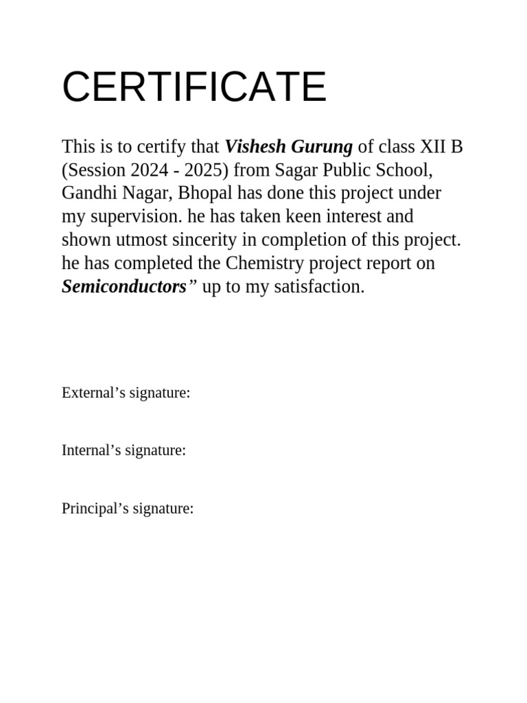 Certificate Chem Pdf