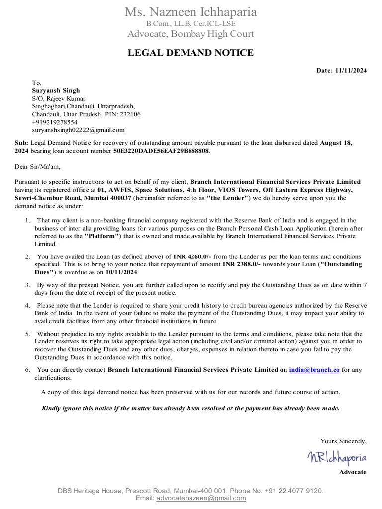 Legal Notice | PDF | Loans | Credit