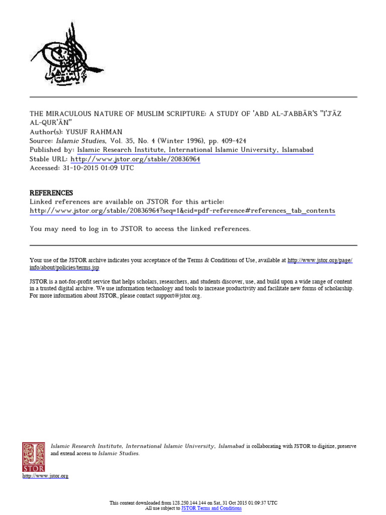 The_Miraculous_Nature_of_Muslim_Scriptur | PDF | Monotheistic Religions ...