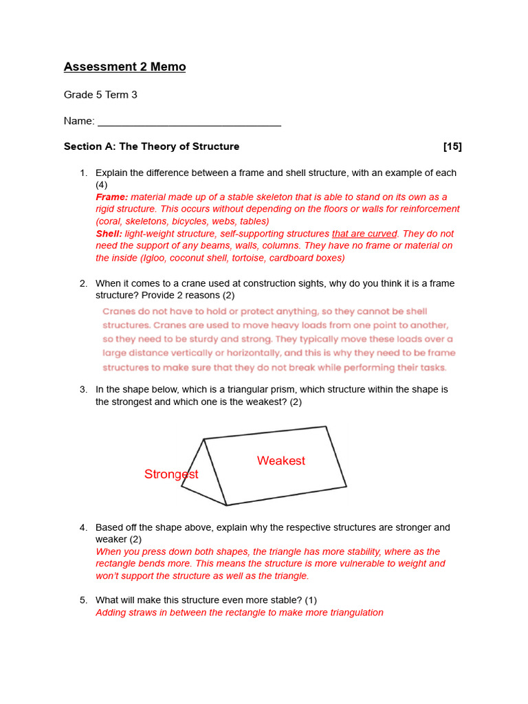 Assessment2 ApprenticeLevel2 Term3 Memo | PDF | Shape | Geometry