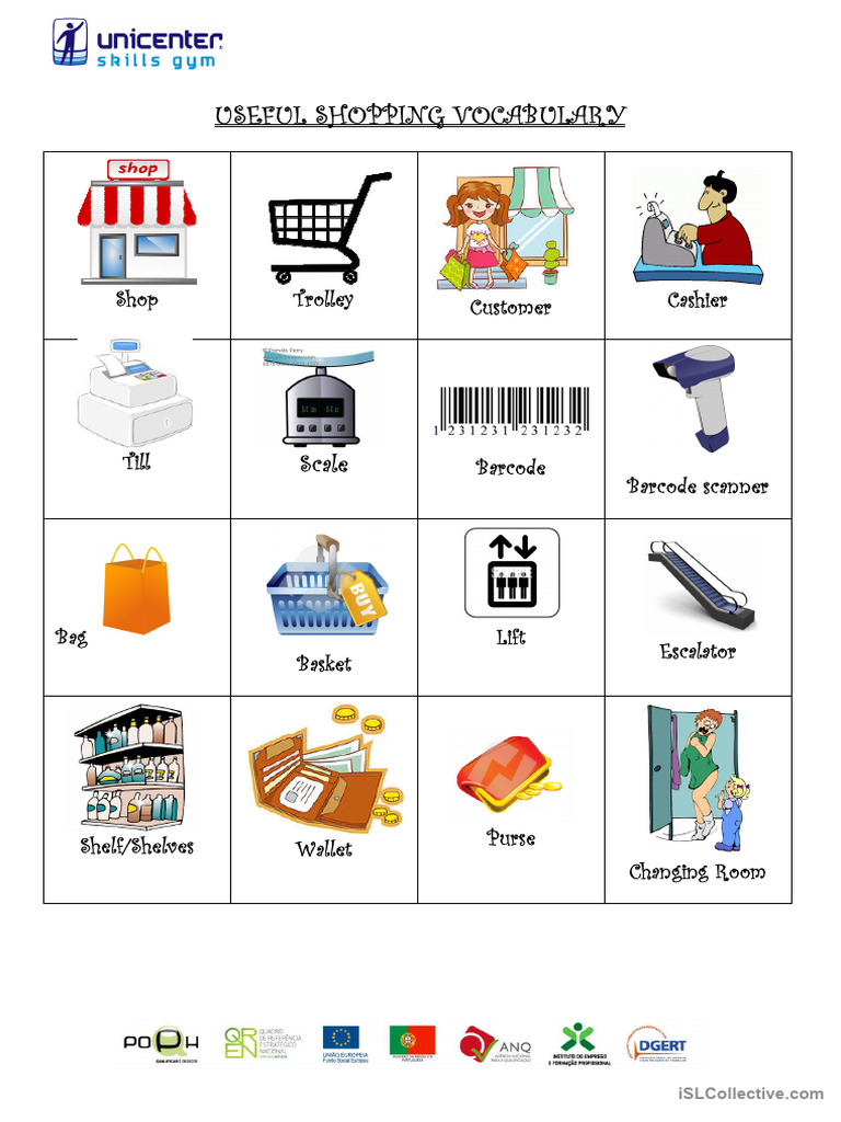 Shopping Vocabulary | PDF