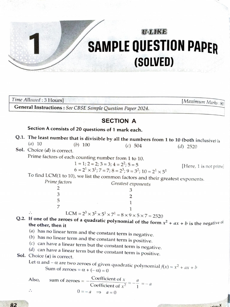 Class 10 Maths Ulike 1 2023-24 | PDF | Triangle | Geometric Objects
