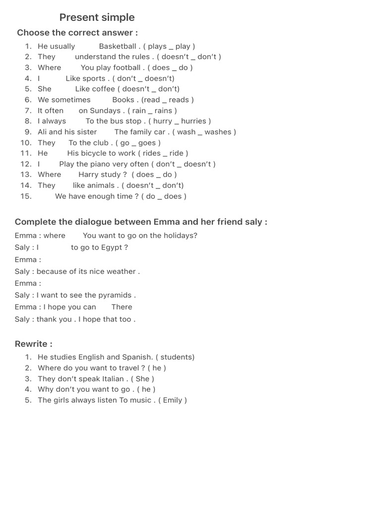 Present Simple | PDF