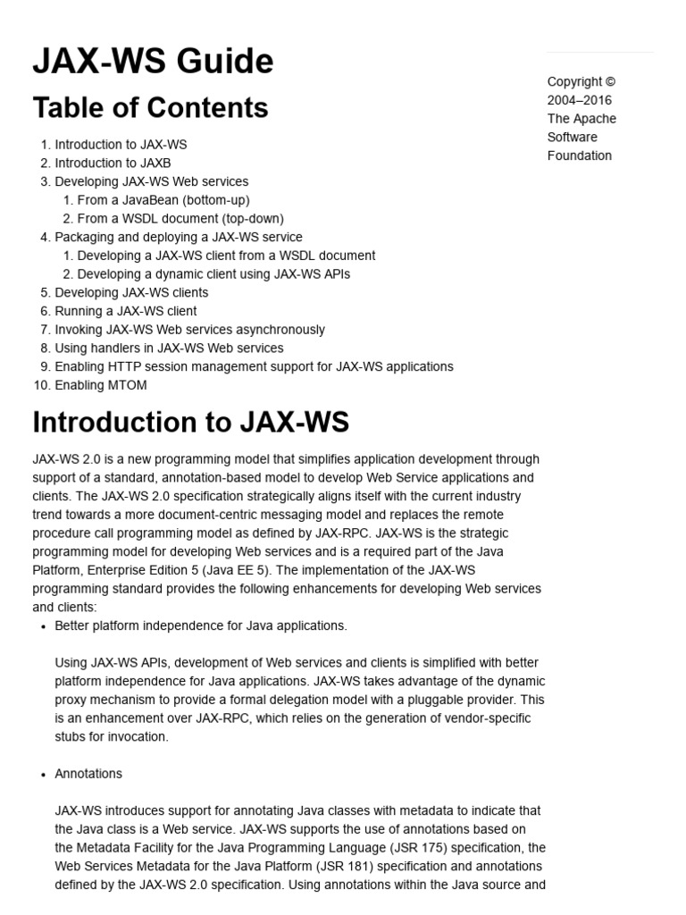 Apache Axis2 - JAX-WS Guide | PDF | Xml | Soap