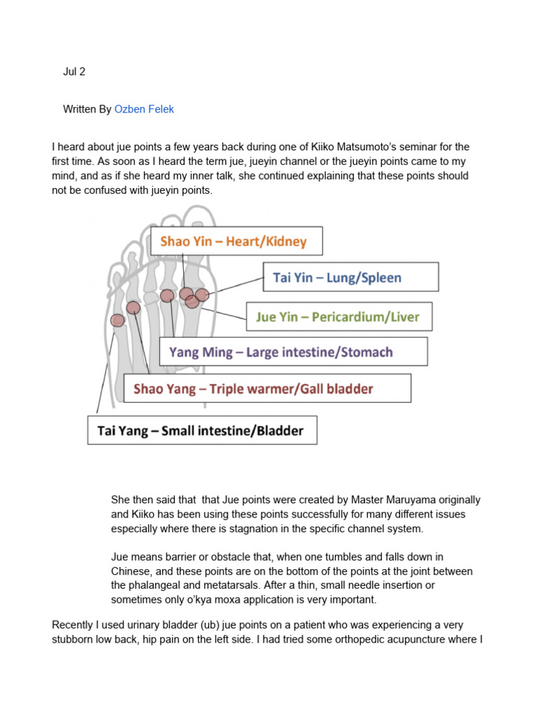 Jue Points | PDF | Acupuncture | Pain