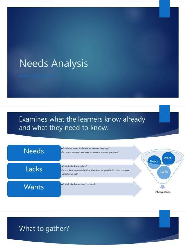 Need Analysis | PDF