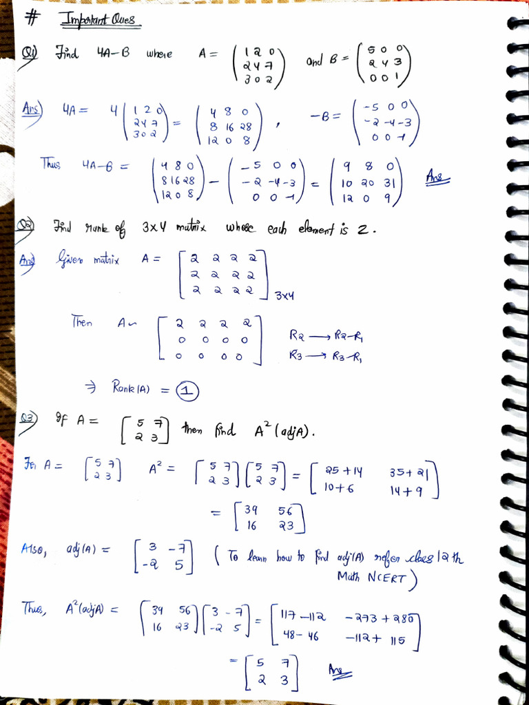 Linear Algebra Important Ques | PDF