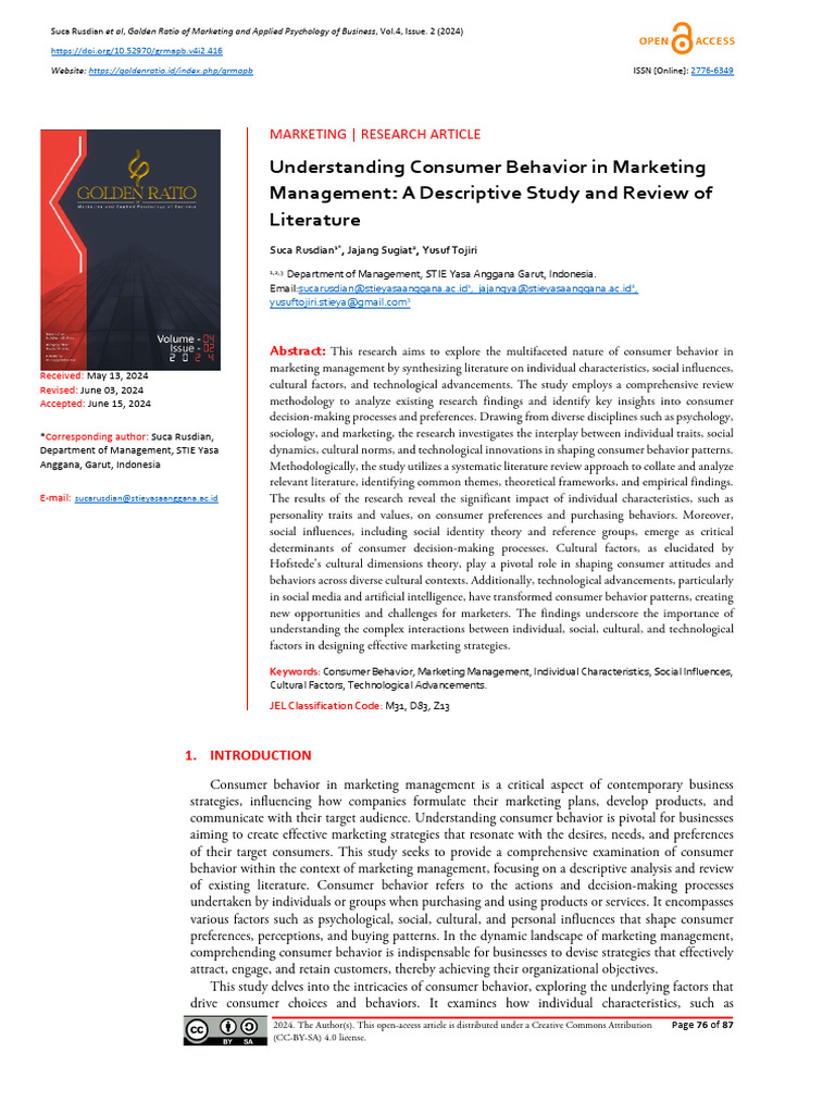 Understanding Consumer Behavior in Marketing Manag | PDF | Consumer ...