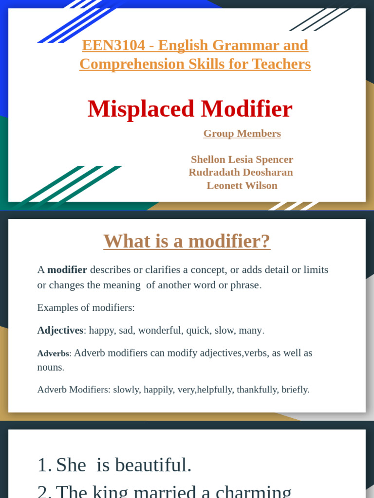 Misplaced Modifier (1129) | PDF