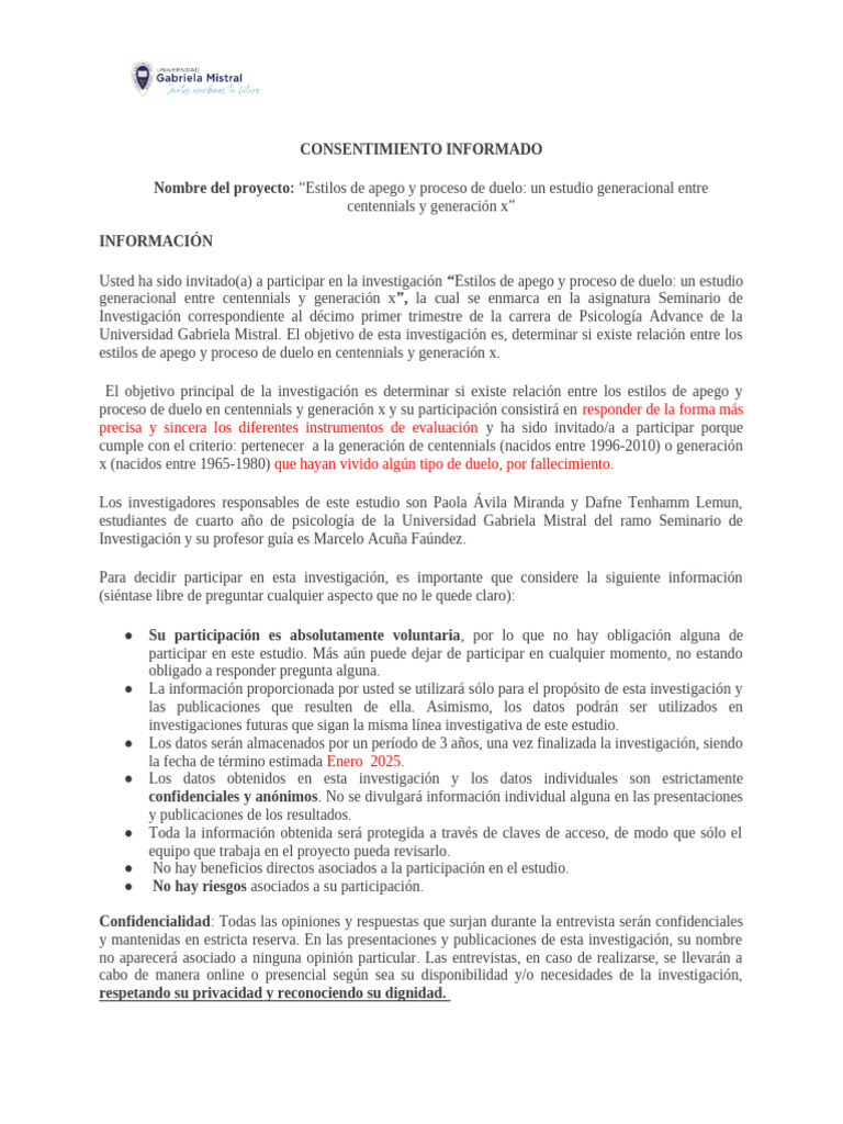 Consentimiento Informado Advance | PDF | Privacidad