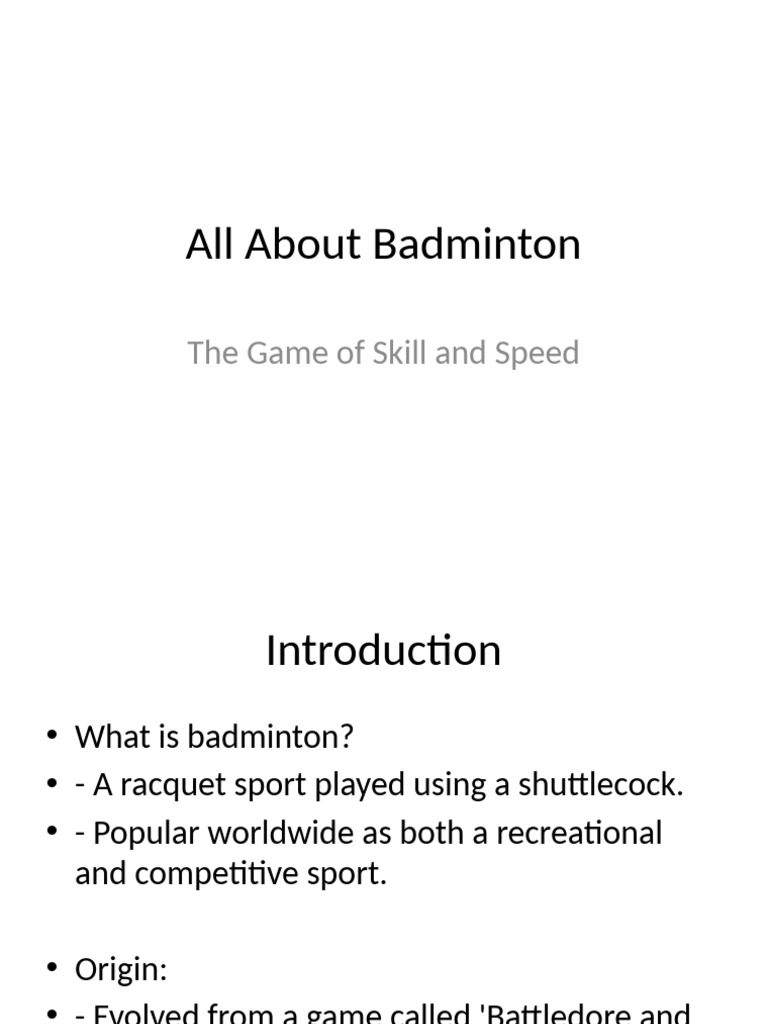 Badminton Presentation | PDF
