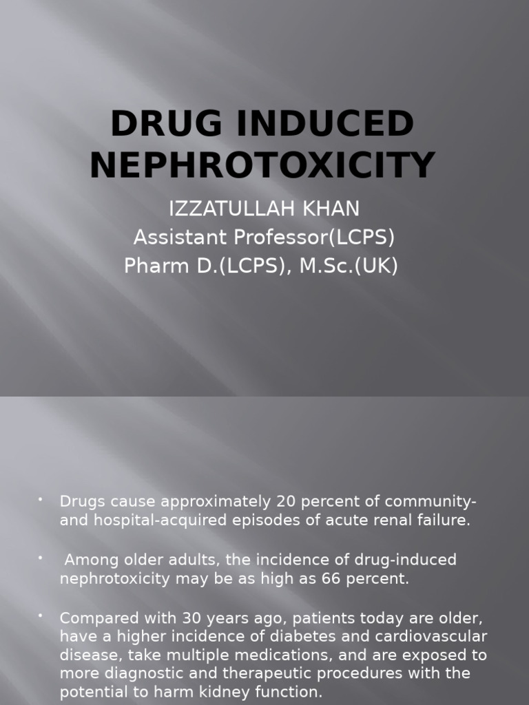 Drug Induced Nephrotoxicity (1) | PDF | Creatinine | Kidney Disease