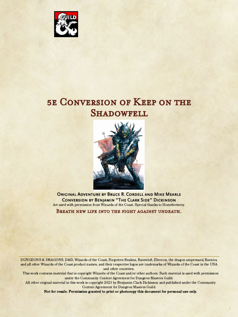 976529-5e Conversion of Keep On The Shadowfell | PDF | Dungeons & Dragons | Fantasy Role Playing ...