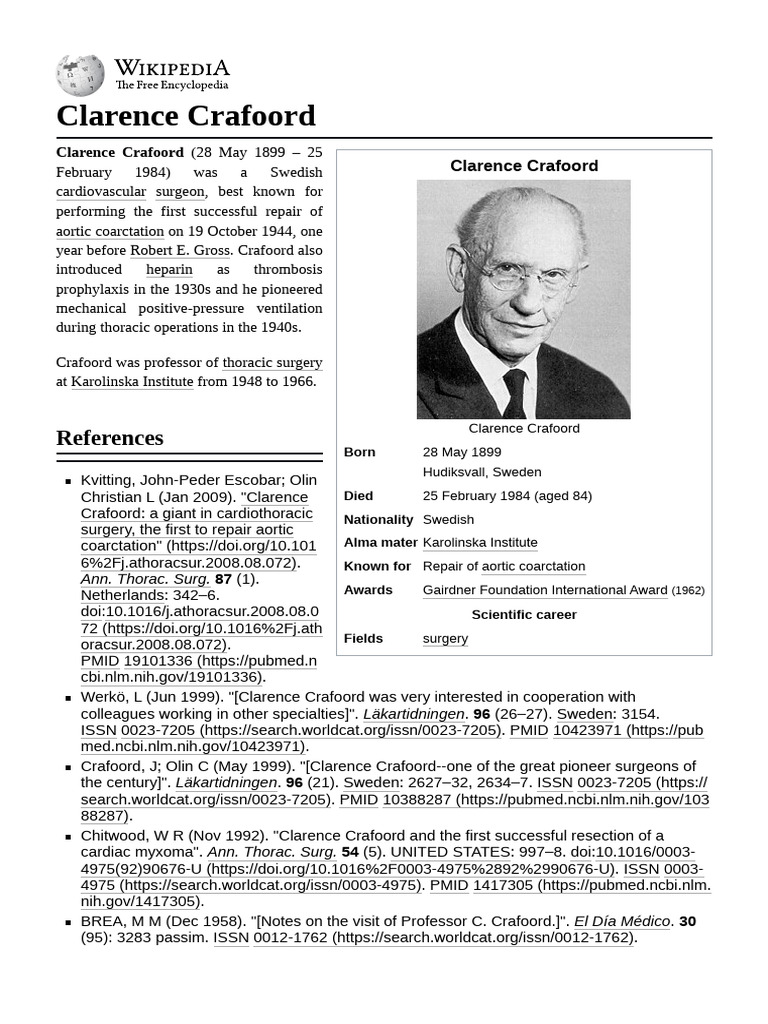 Clarence_Crafoord | PDF | Cardiothoracic Surgery | Thorax (Human Anatomy)