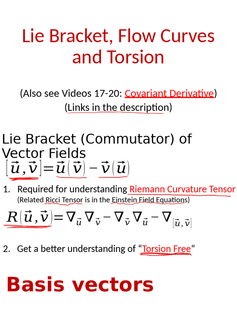 TensorCalc 21 Lie Bracket Flow Curves Torsion | PDF | Mathematical ...