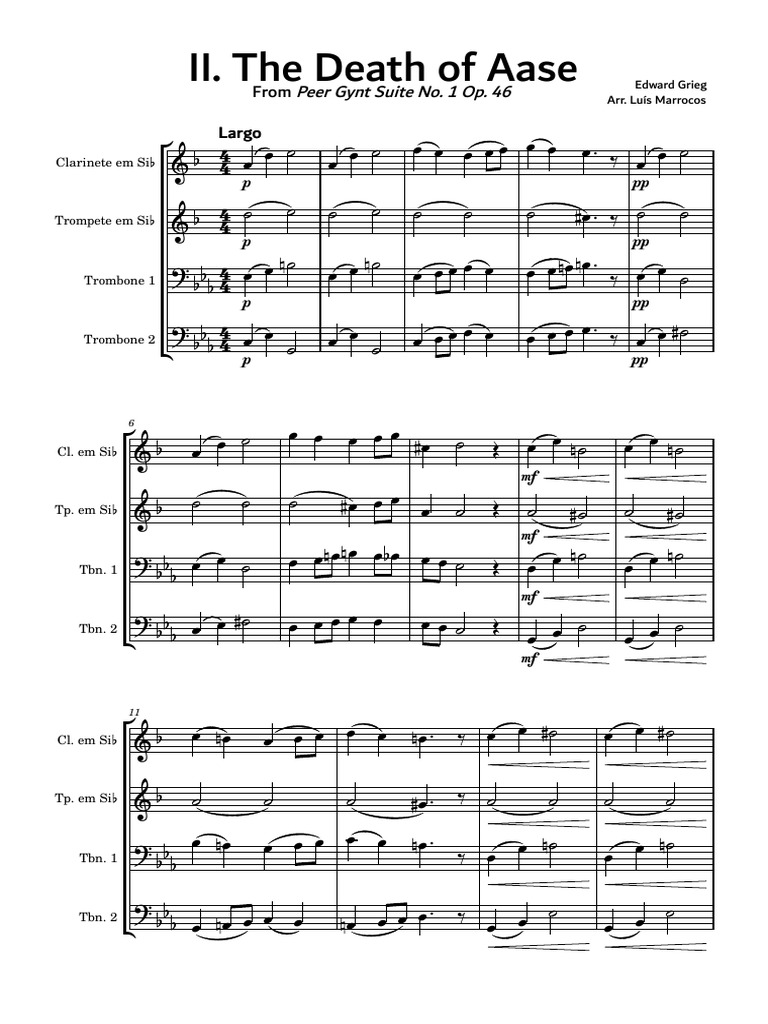 Grieg's Peer Gynt: The Death of Aase | PDF