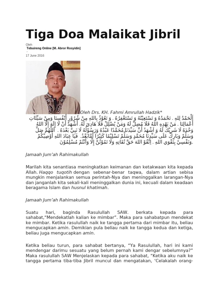 Tiga Doa Malaikat Jibril dalam Islam | PDF