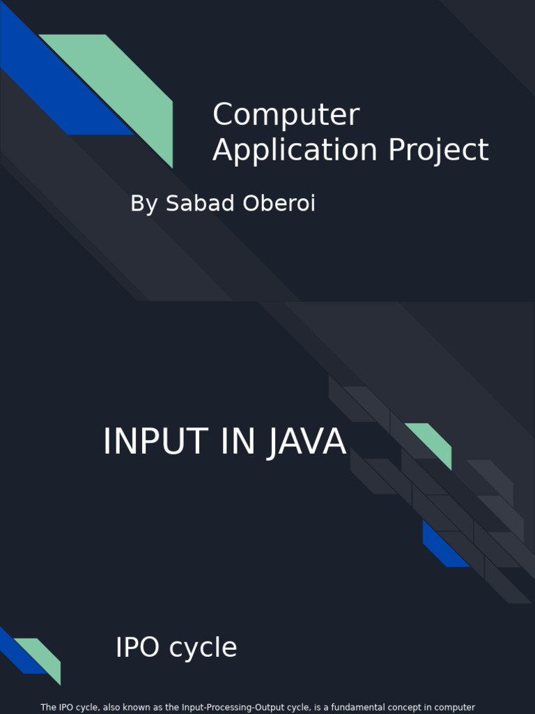 Java Input Handling and IPO Cycle Guide | PDF | Programming | Computer ...