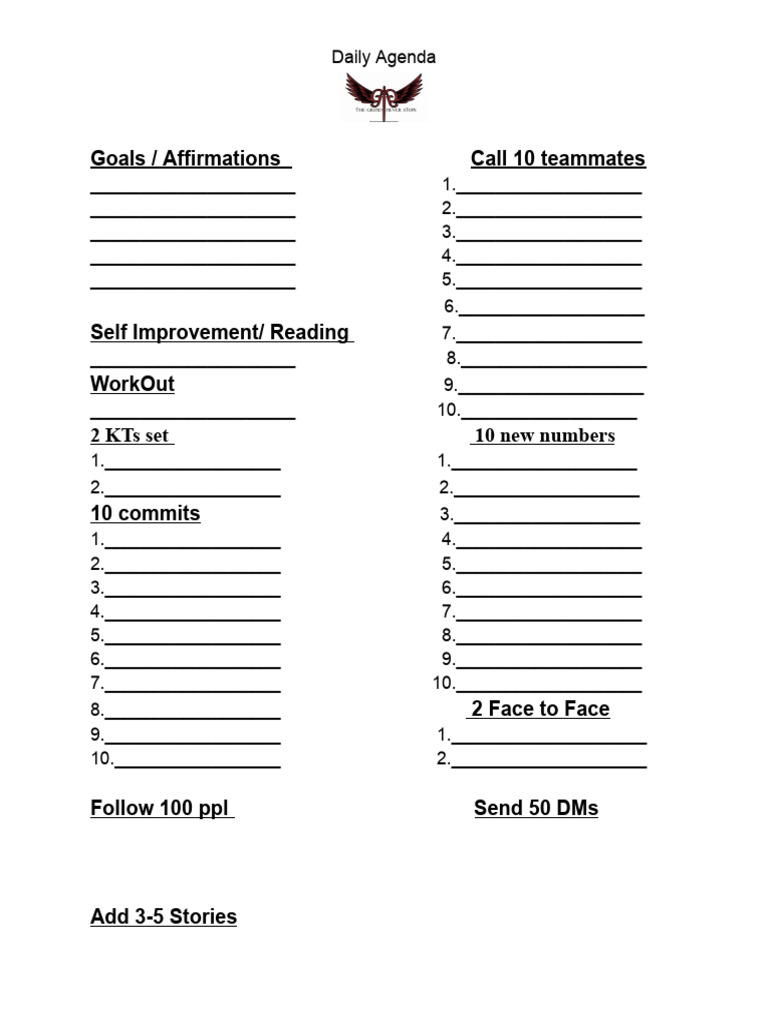 GG Daily Agenda | PDF