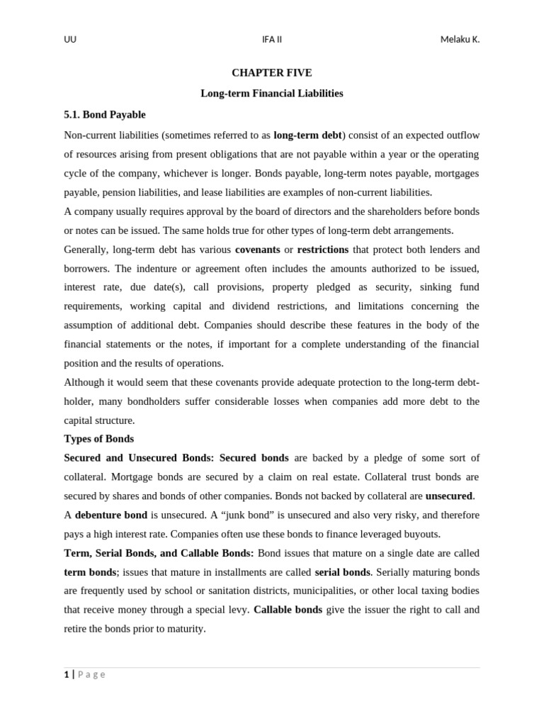 Chapter Five Ifa II | PDF | Bonds (Finance) | Present Value