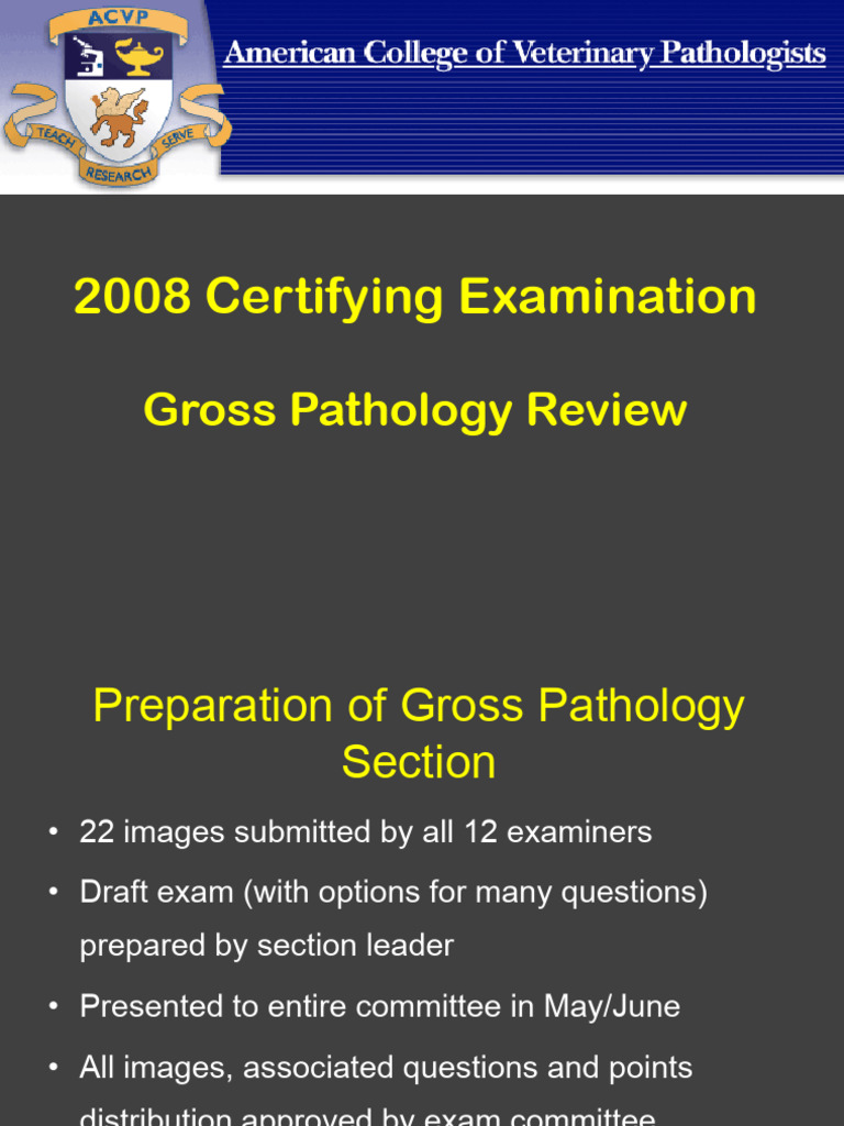 2008 ACVP Gross Review | PDF | Pathology | Medical Specialties