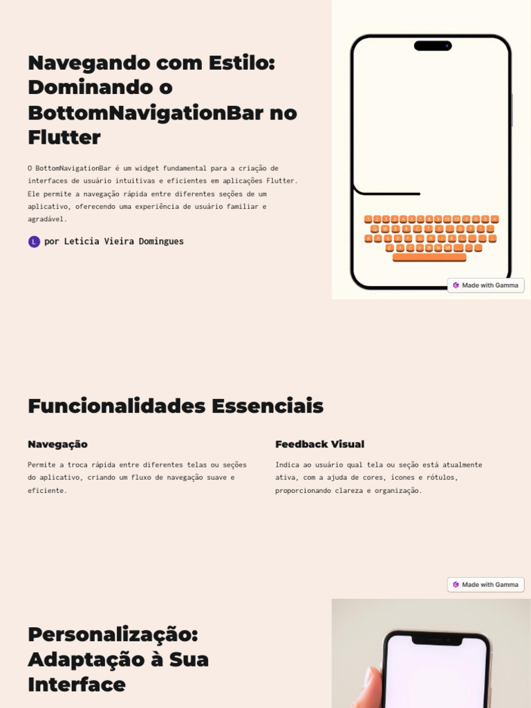 Navegando Com Estilo Dominando o BottomNavigationBar No Flutter | PDF | Experiência de usuário ...