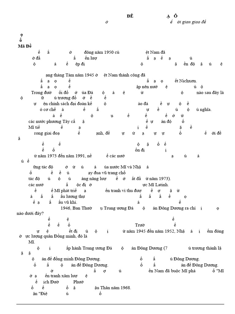De Thi Thu Tot Nghiep Mon Su 2024 Mau So 5 | PDF