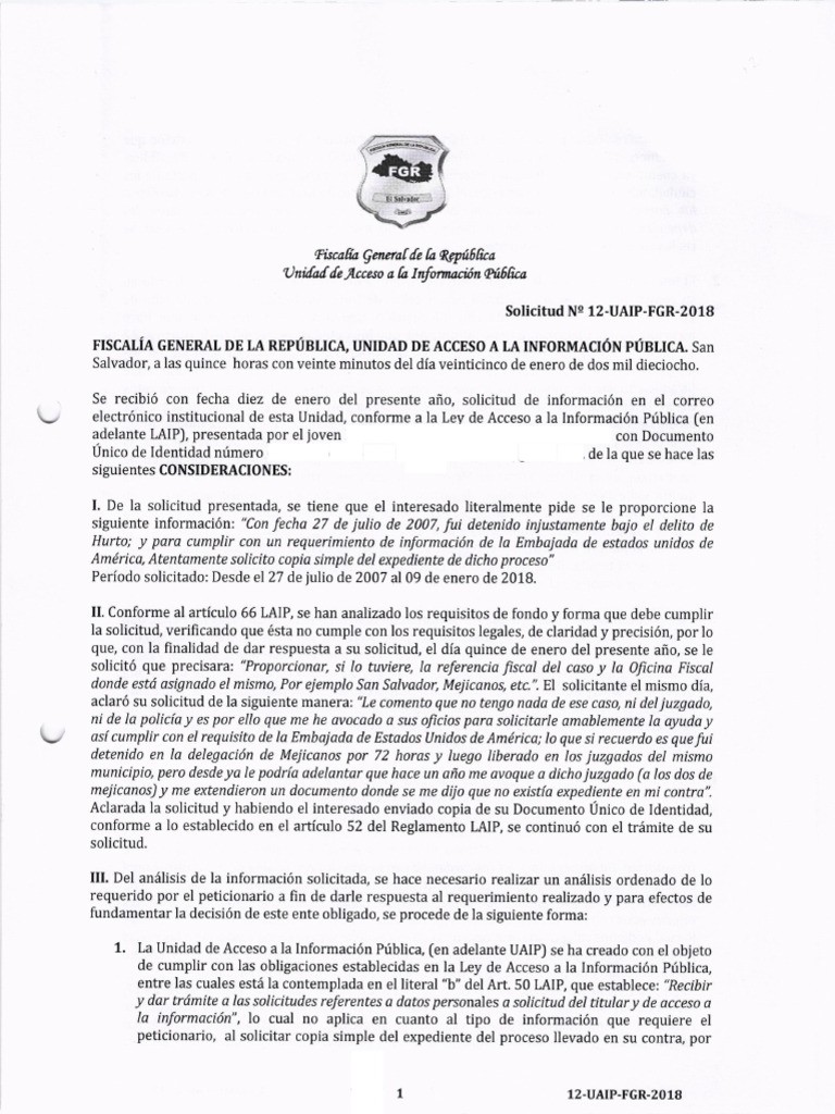 12 Uaip FGR 2018 | PDF | Ley procesal | Ley Pública