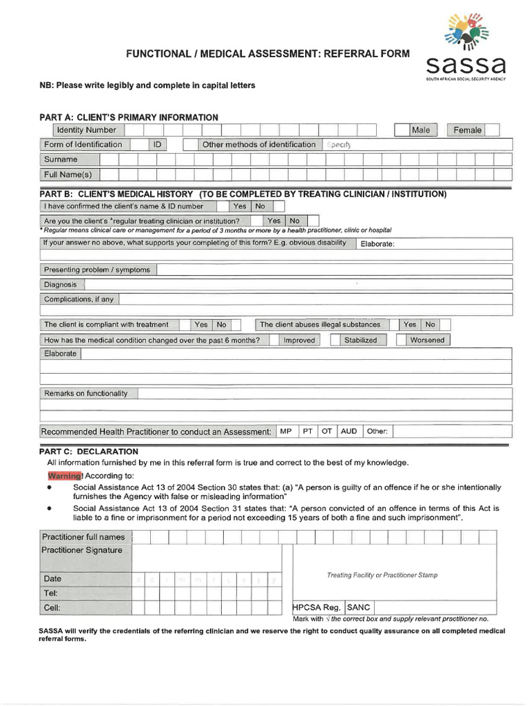 Medical Assessment Referral Form | PDF
