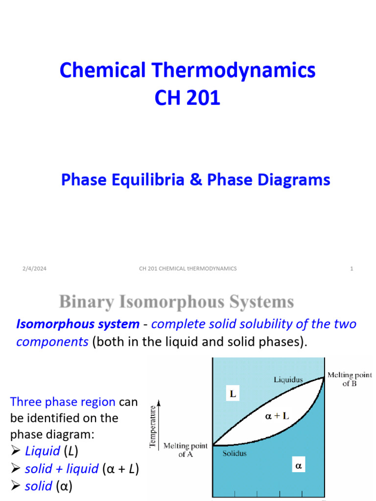 Lecture 7 Ch201 Part II | PDF | Phase Diagram | Phase (Matter)