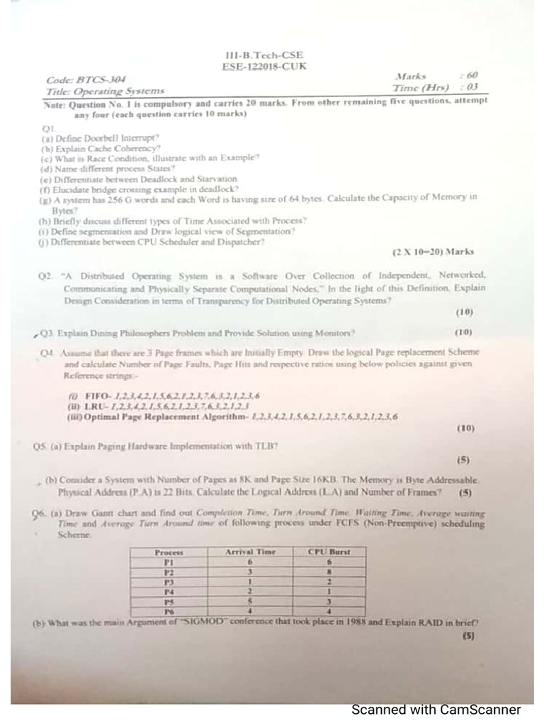 3rd Sem Papers | PDF