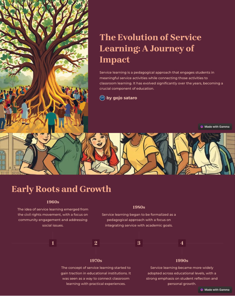 The Evolution of Service Learning A Journey of Impact | PDF