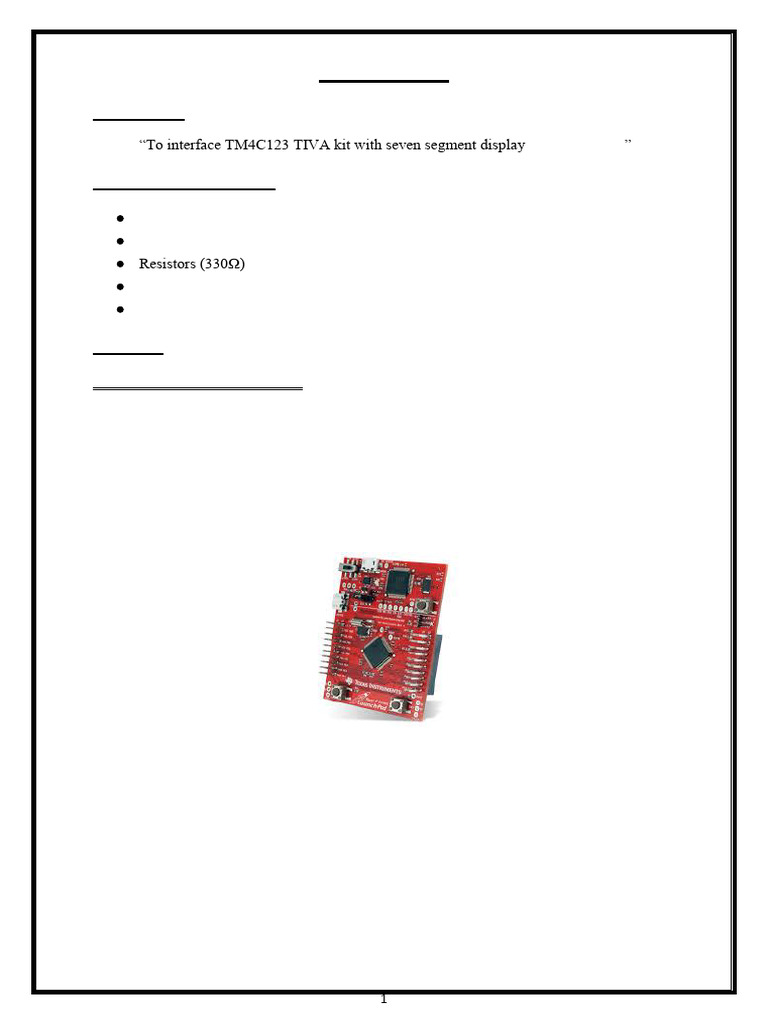 TM4C123 TIVA Kit With Seven Segment Display | PDF | Microcontroller | Computer Engineering