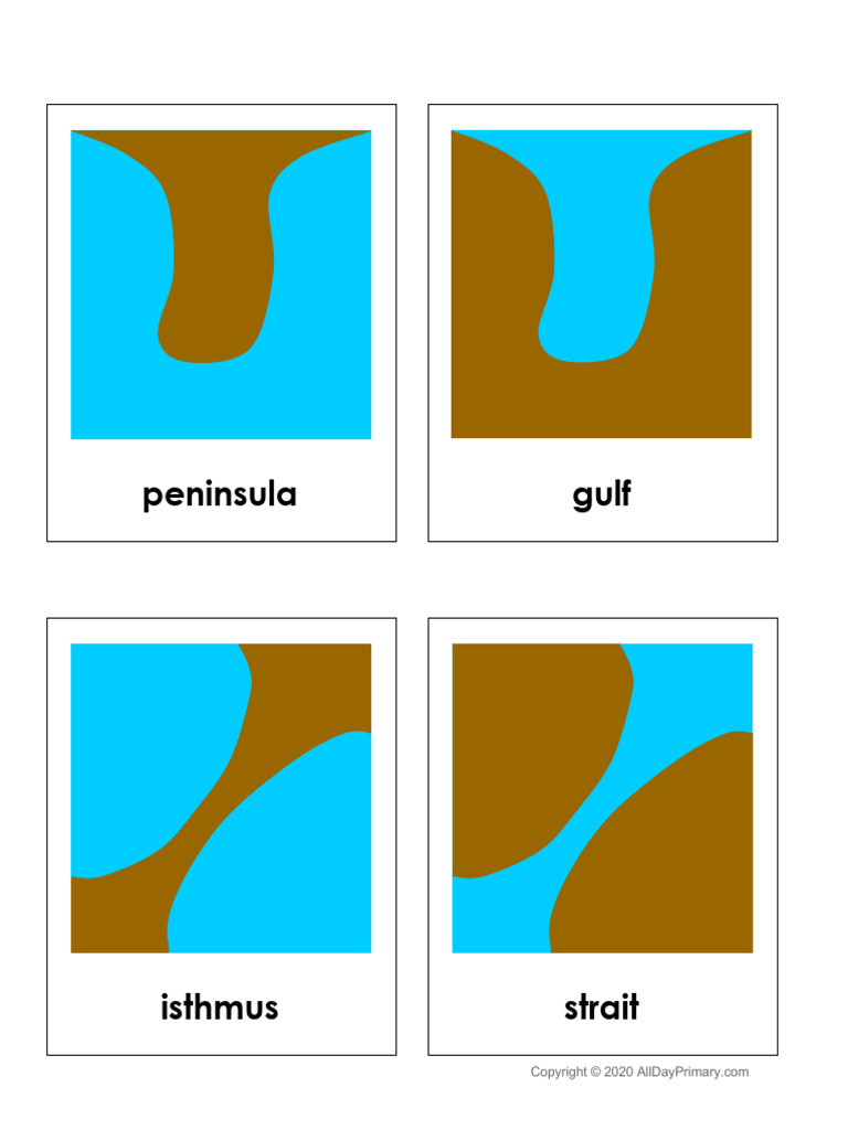 Set 1 Land and Water Forms 3 Part Cards | PDF