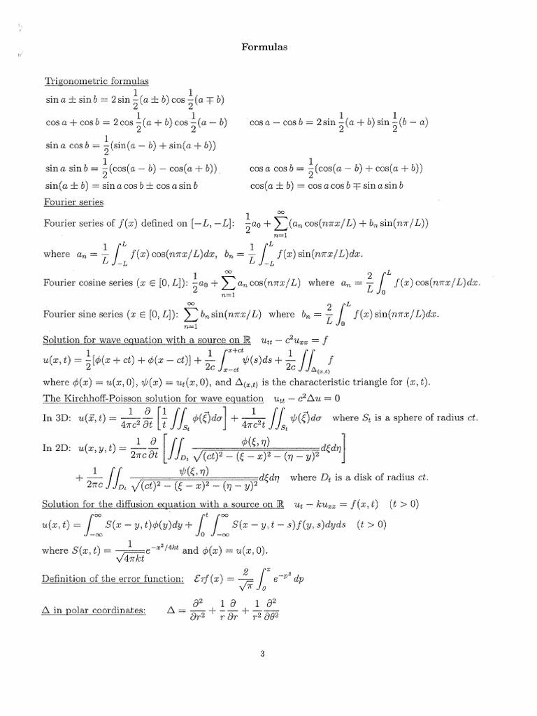 Formula Sheet | PDF