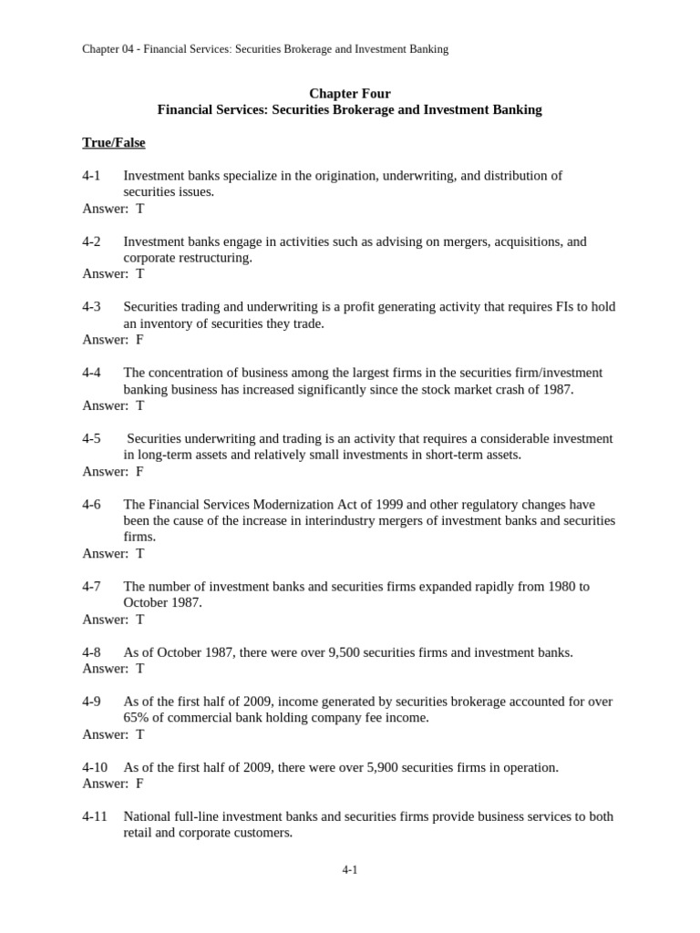 Chap 004 | PDF | Securities (Finance) | Investment Banking