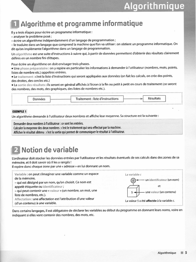 Algorithmique Première - PDF 1418301143503 | PDF