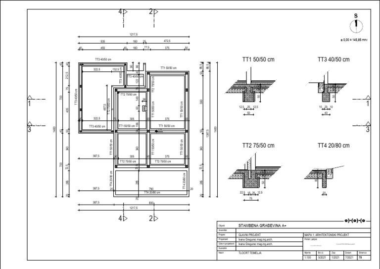 TT3 40/50 CM TT1 50/50 CM: Stambena Građevina A+ | PDF